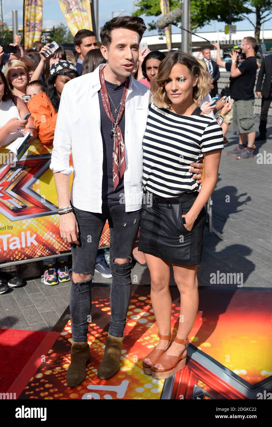 Caroline Flack and Nick Grimshaw arriving at the X Factor auditions ...