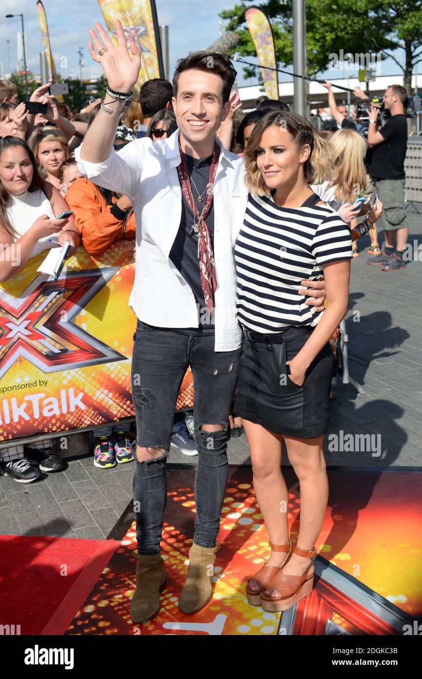 Caroline Flack and Nick Grimshaw arriving at the X Factor auditions ...