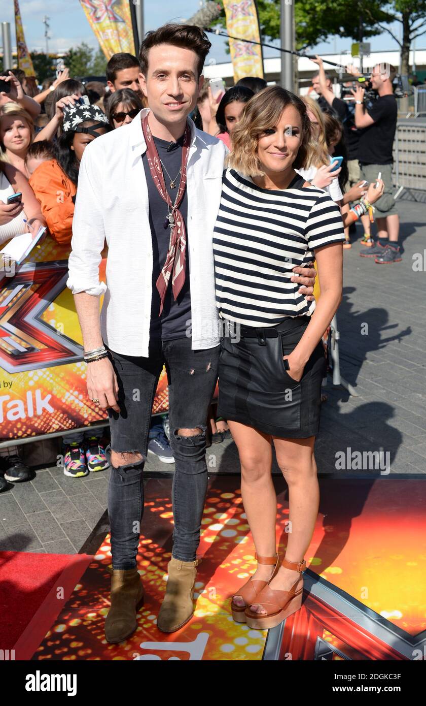 Caroline Flack and Nick Grimshaw arriving at the X Factor auditions ...