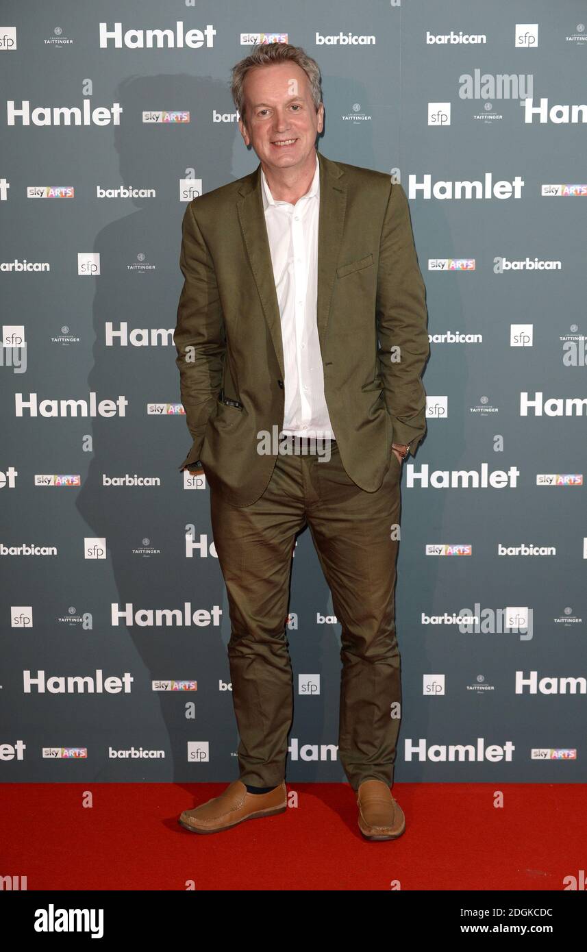 Frank Skinner arriving at the opening night of Hamlet starring Benedict ...