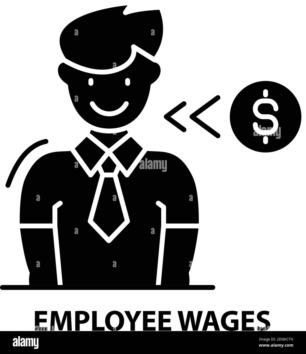 employee wages symbol icon, black vector sign with editable strokes ...
