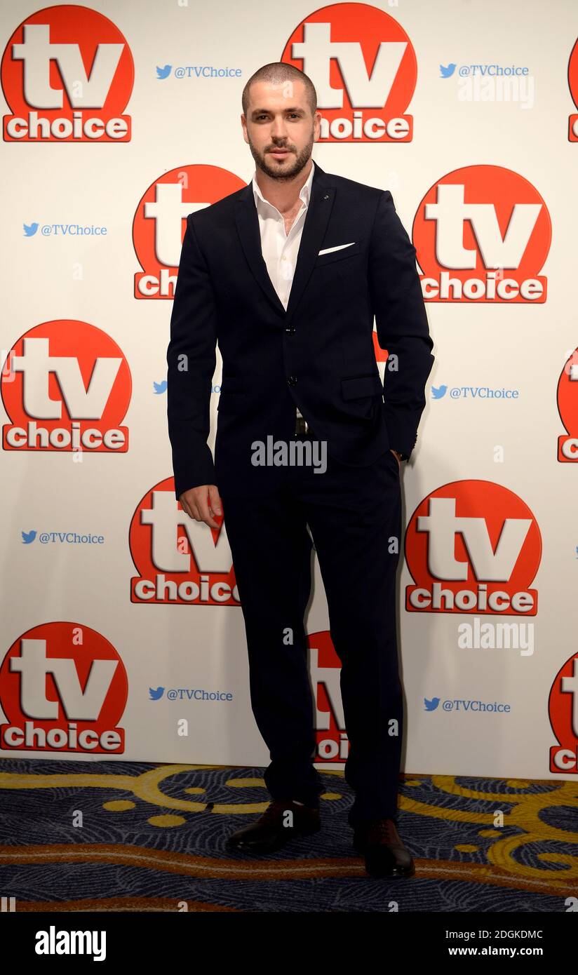 Shane Ward arriving at the 2015 TV Choice Awards, The Park Lane Hilton ...