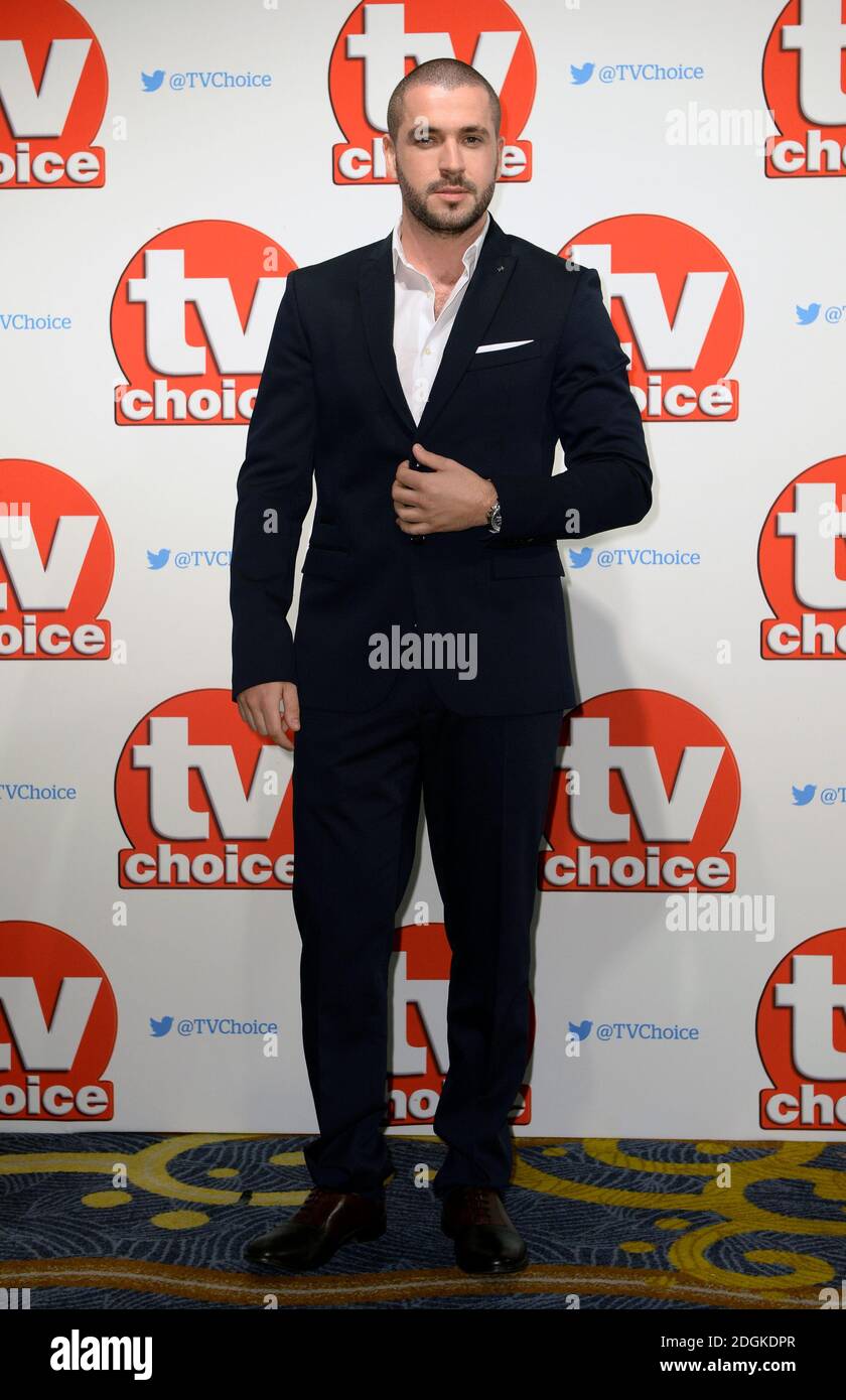 Shayne Ward arriving at the 2015 TV Choice Awards, The Park Lane Hilton ...