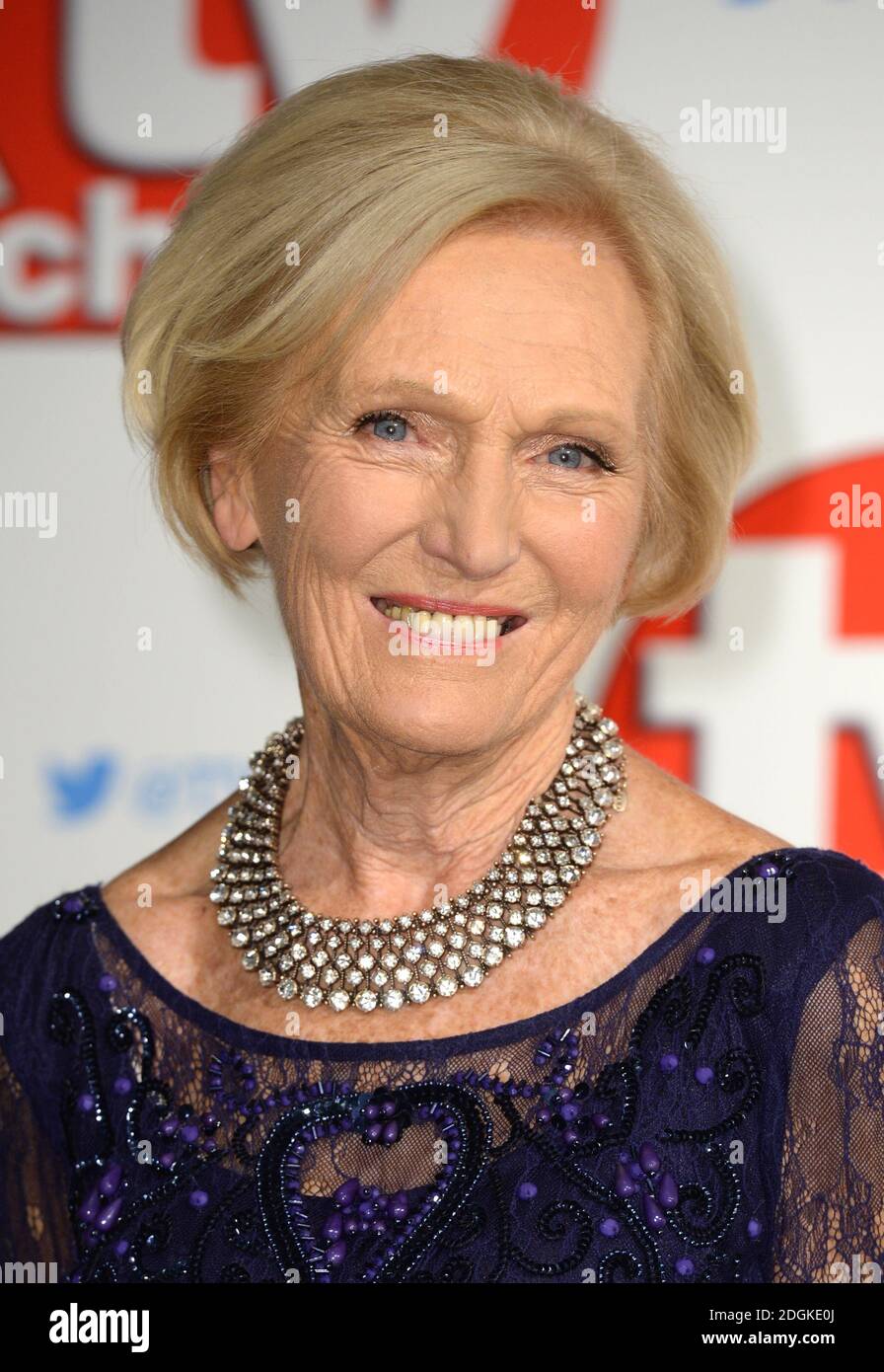 Mary Berry arriving at the 2015 TV Choice Awards, The Park Lane Hilton ...