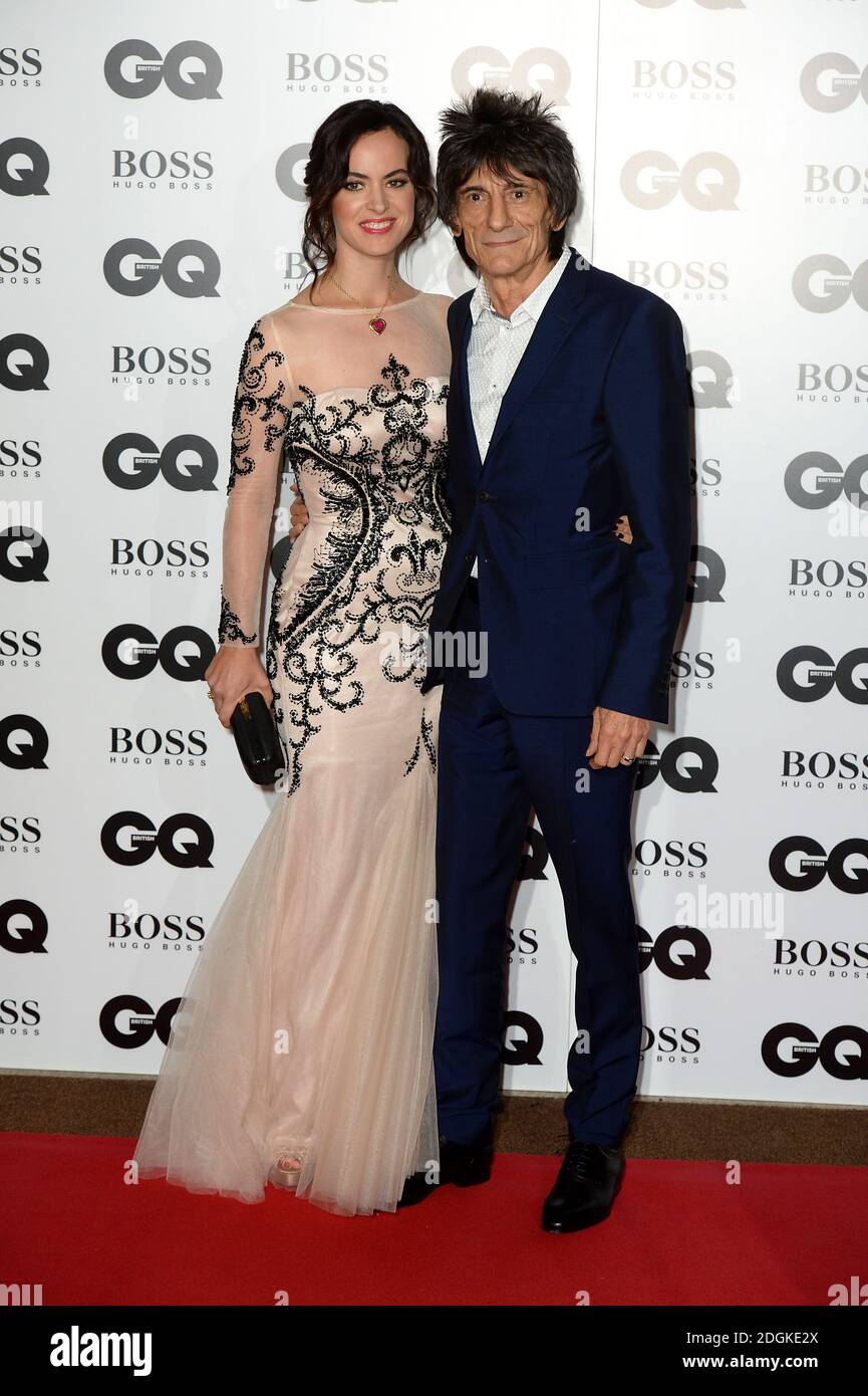 Ronnie Wood and Sally Humphreys attending the GQ Men of the Year Awards ...