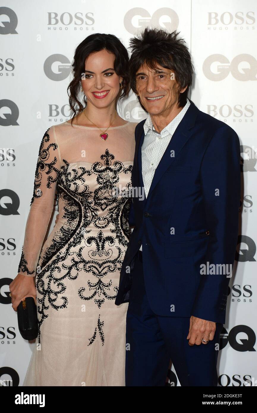 Ronnie Wood and Sally Humphreys attending the GQ Men of the Year Awards ...