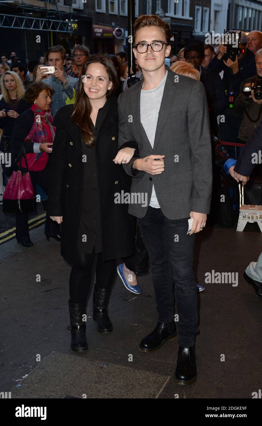 Tom Fletcher and wife Giovanna Fletcher arriving at the Press Night for ...