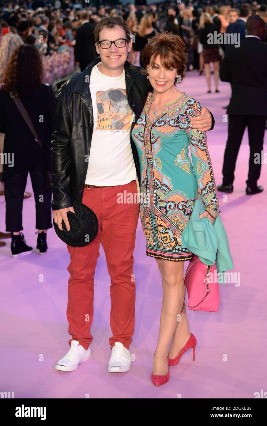 Kathy Lette and son arriving at the UK Premiere of Miss You Already ...