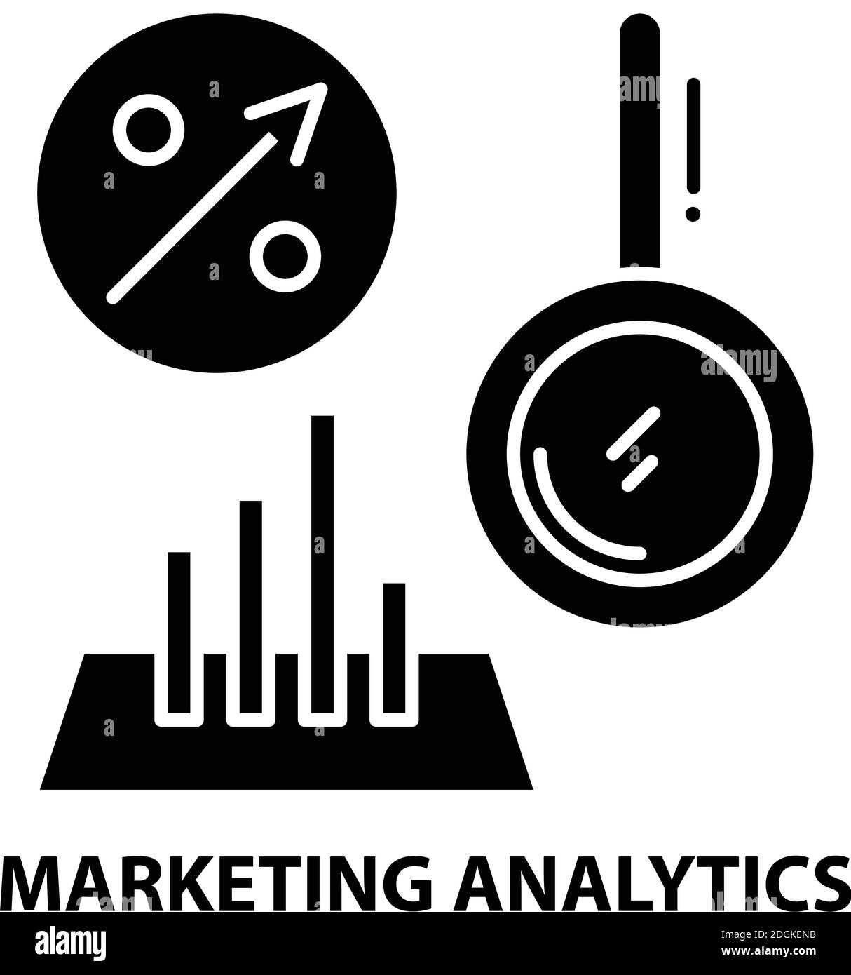 marketing analytics icon, black vector sign with editable strokes ...