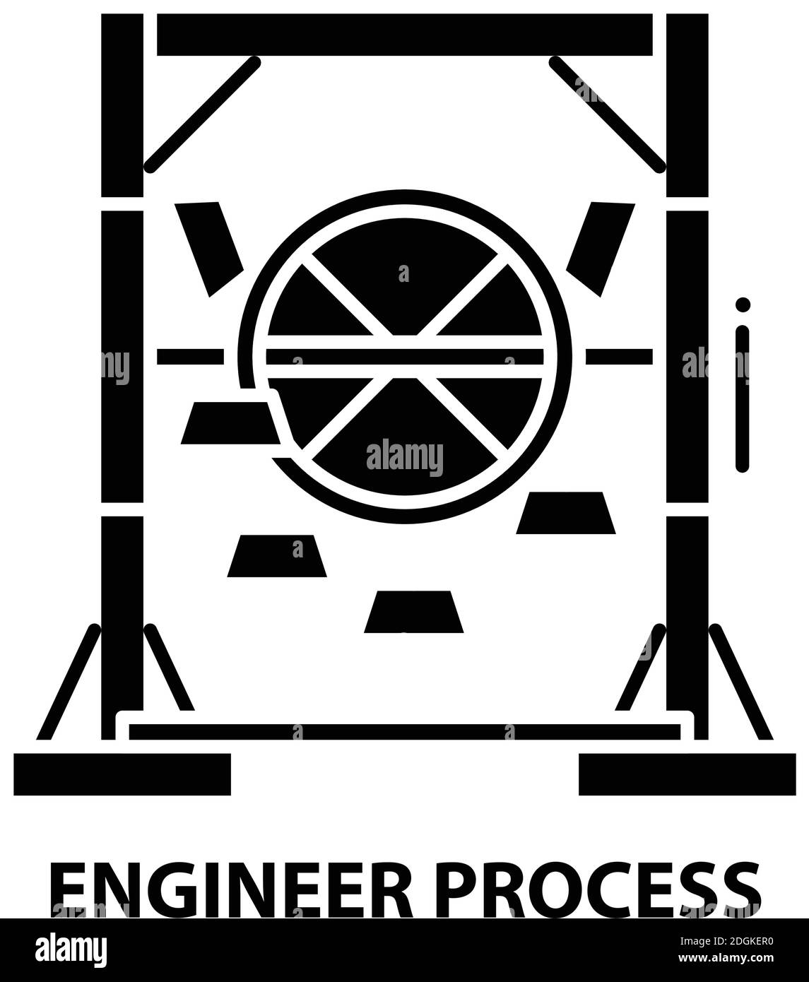 Engineer Process Icon Black Vector Sign With Editable Strokes Concept