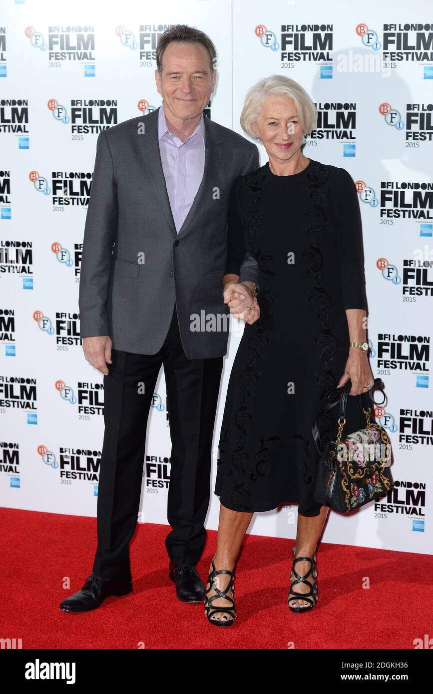 Dame Helen Mirren and Bryan Cranston attending the Trumbo photocall ...