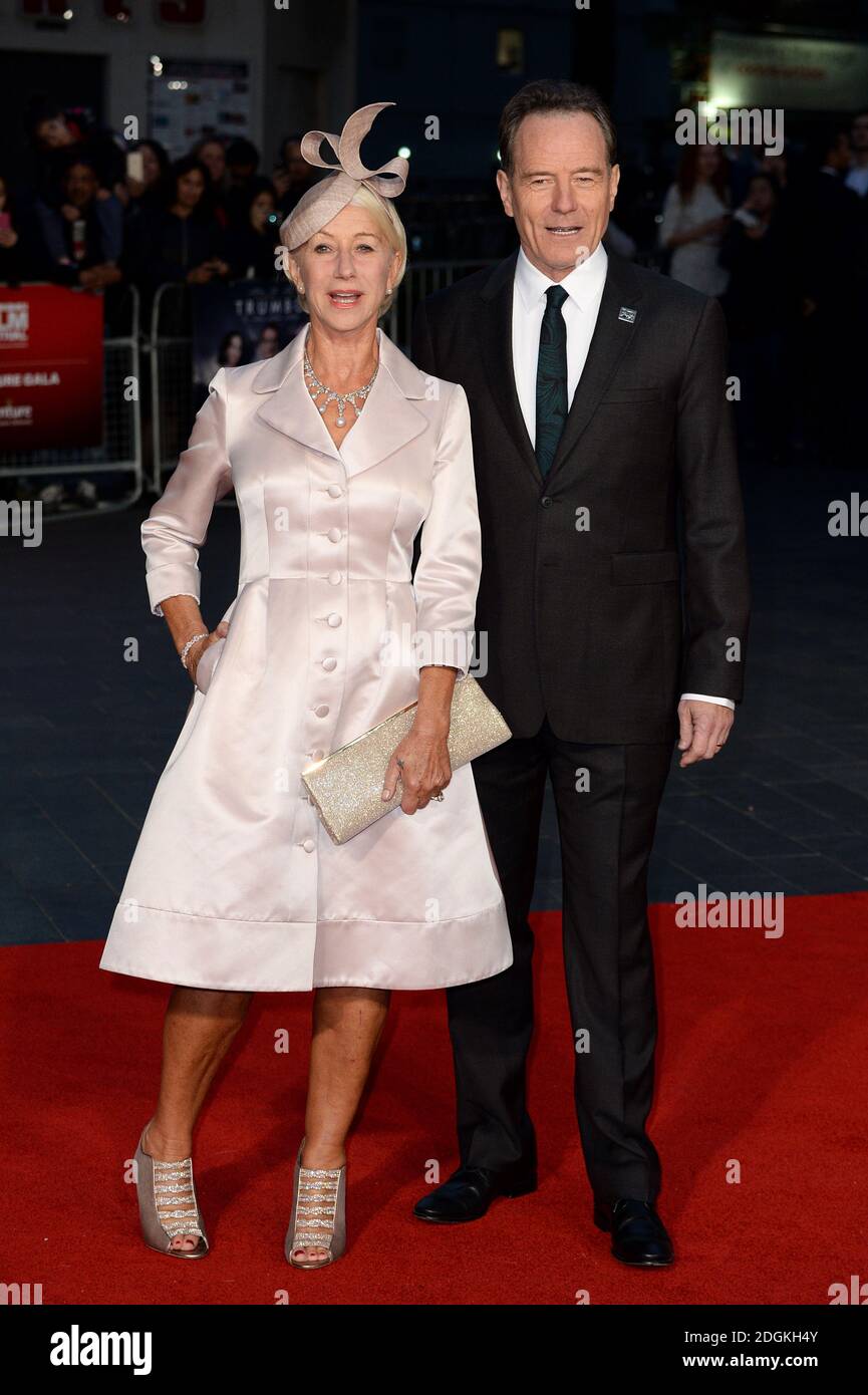 Dame Helen Mirren and Bryan Cranston attending the Trumbo Premiere held ...