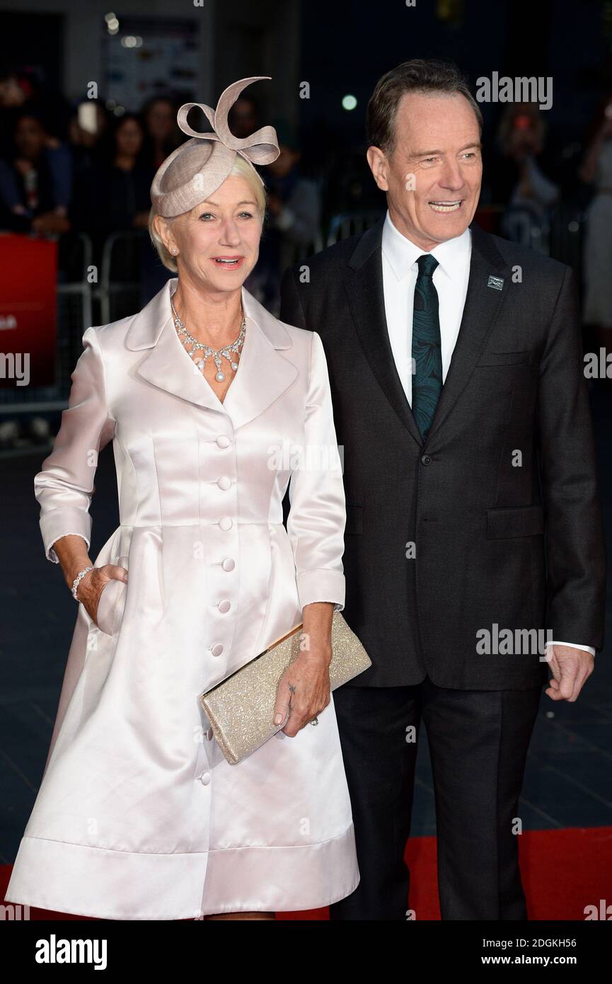 Dame Helen Mirren and Bryan Cranston attending the Trumbo Premiere held ...