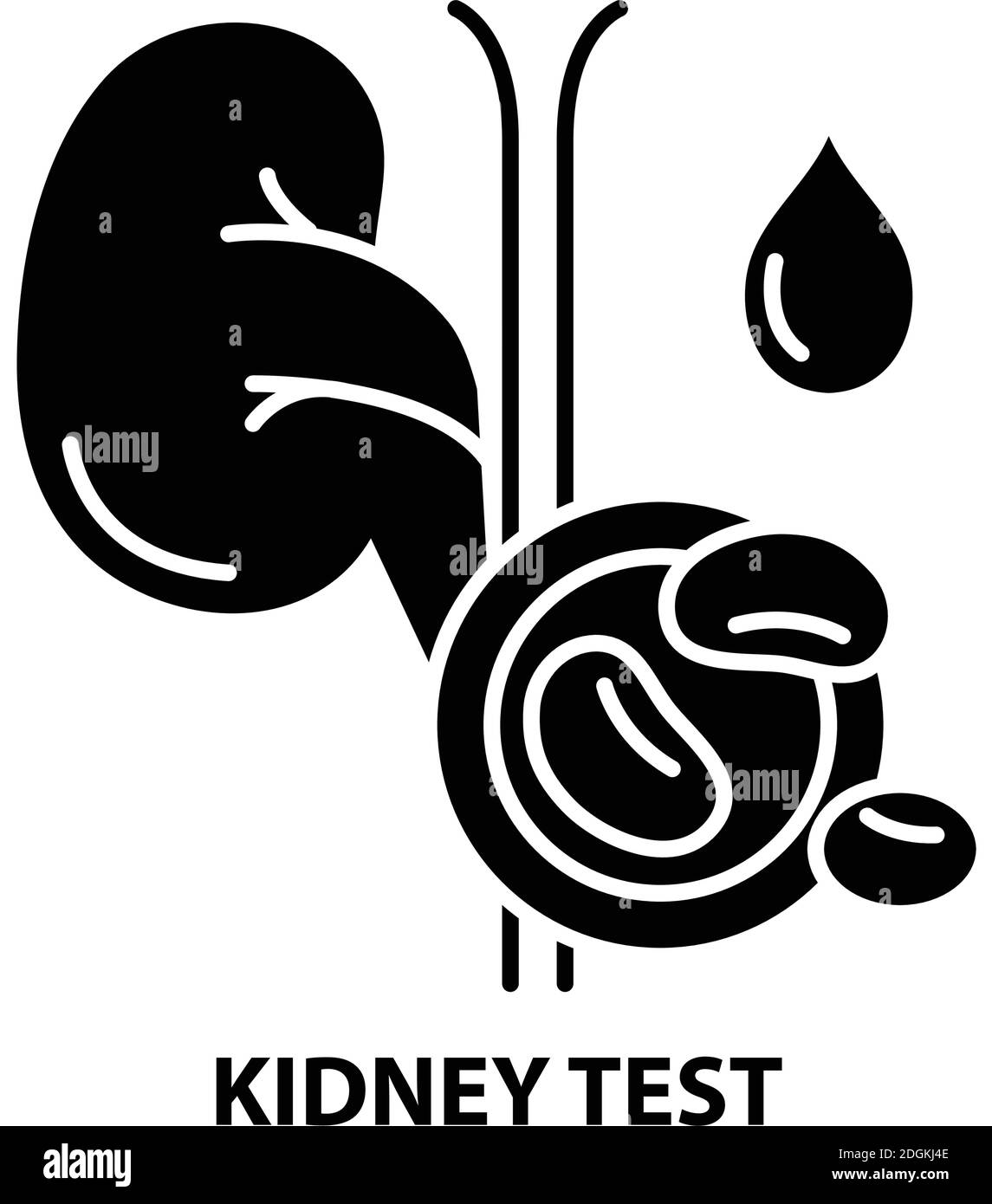 kidney test icon, black vector sign with editable strokes, concept ...