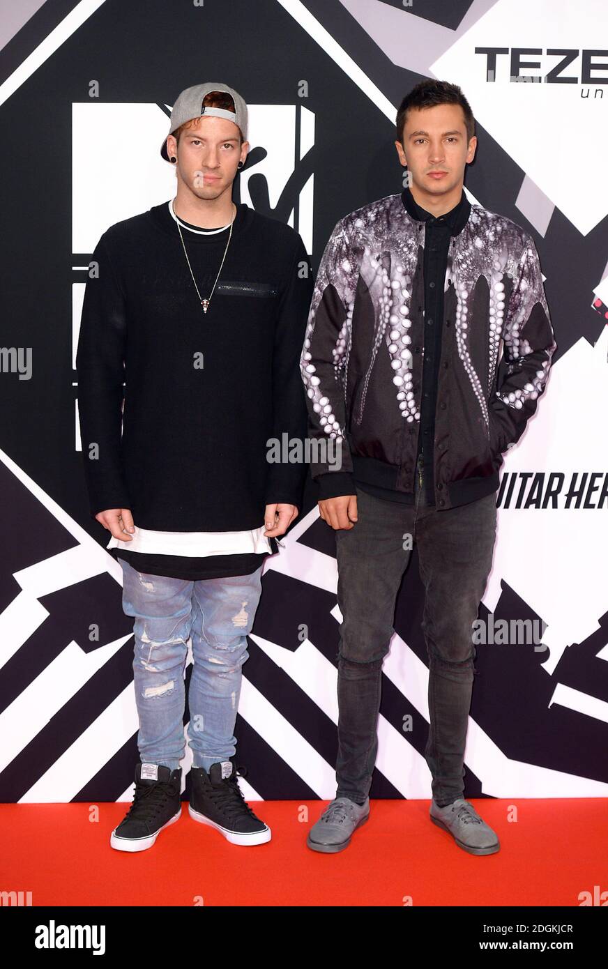 Tyler Joseph and Josh Dun of Twenty One Pilots arriving at the MTV ...