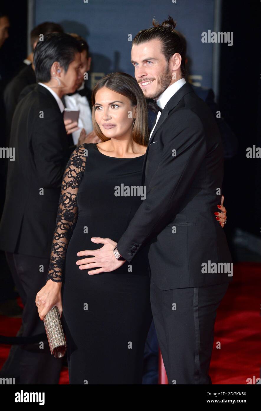 Gareth Bale and Emma Rhys-Jones attending the World Premiere of Spectre ...