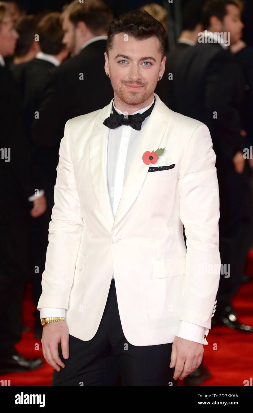 Sam Smith attending the World Premiere of Spectre, held at the Royal ...