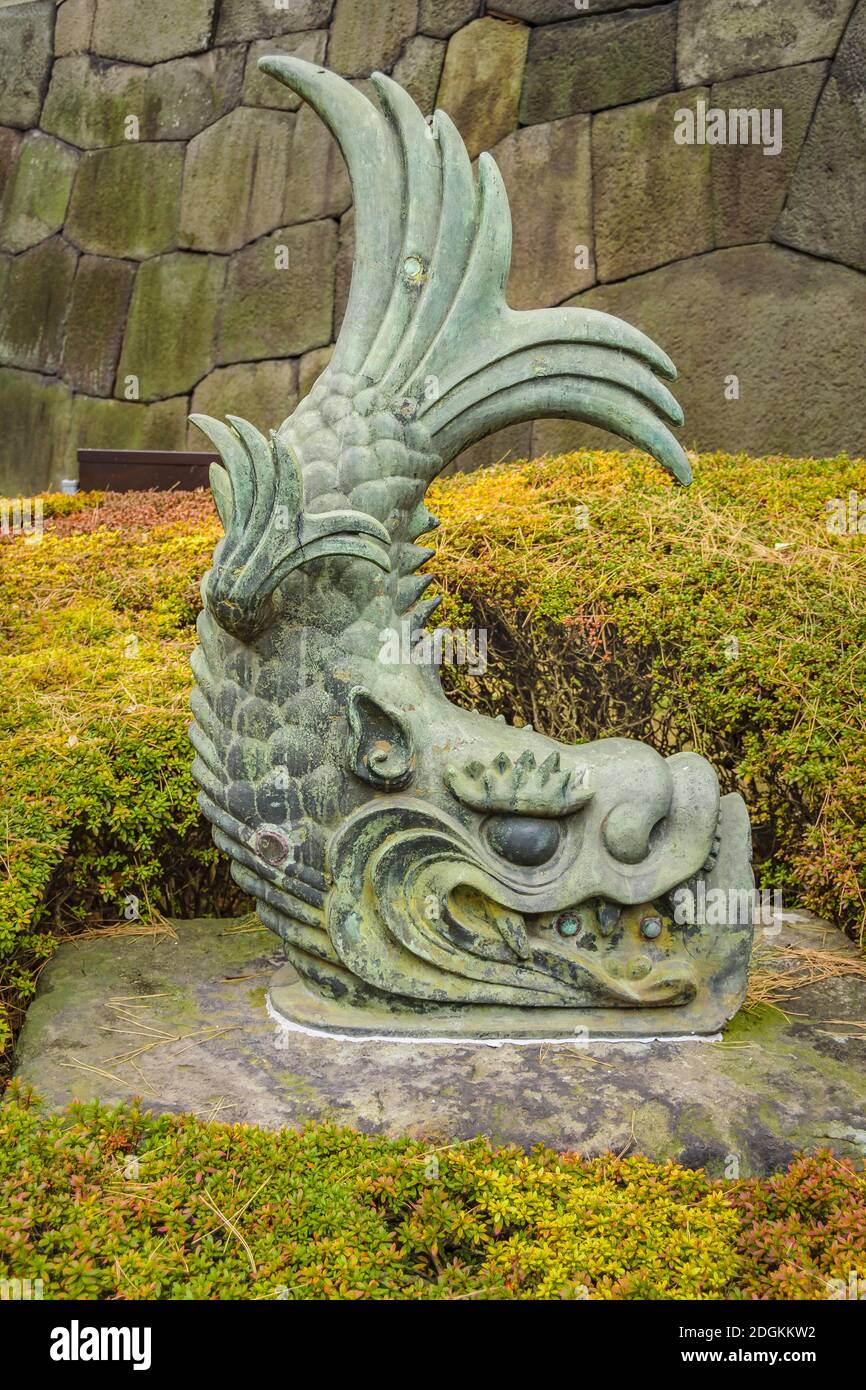 Japanese Mythological Fish Sculpture, Tokyo Japan Stock Photo - Alamy