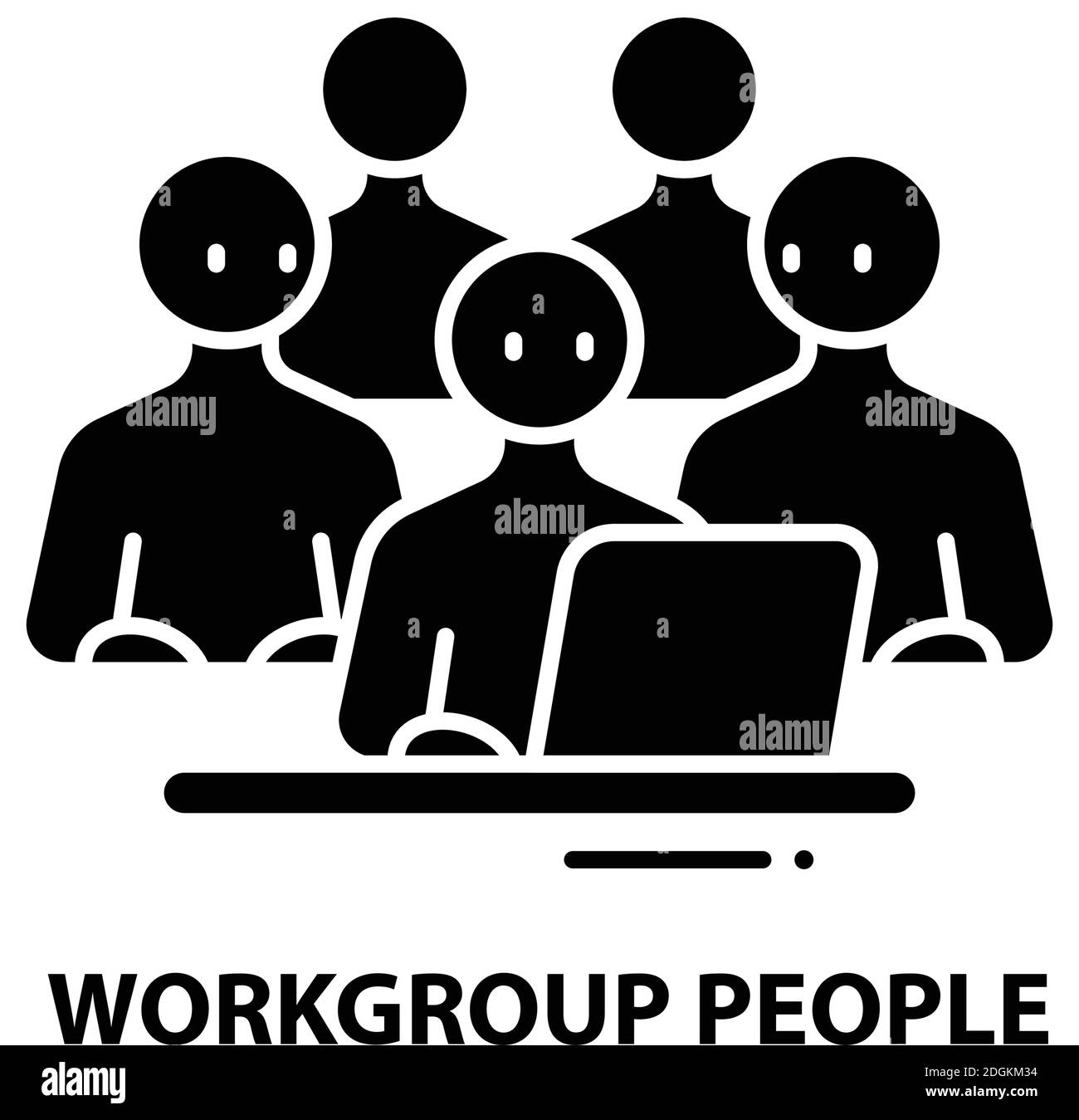 workgroup people symbol icon, black vector sign with editable strokes ...