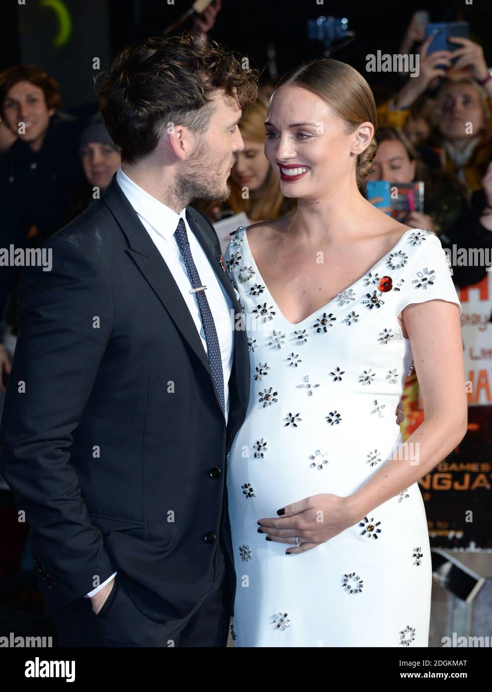 Laura Haddock and Sam Claflin attending the UK premiere of The UK ...