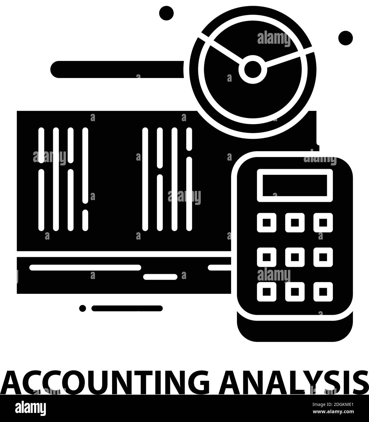 accounting analysis icon, black vector sign with editable strokes ...