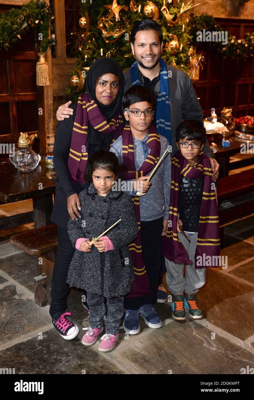 Nadia Hussain and family attending the launch of Hogwarts In The Snow ...