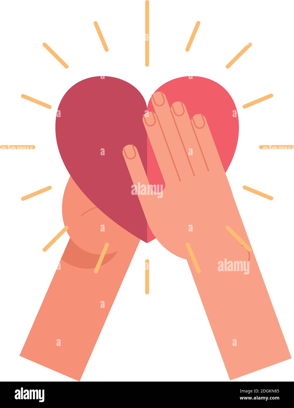 hands humans lifting heart of love feeling icon vector illustration ...