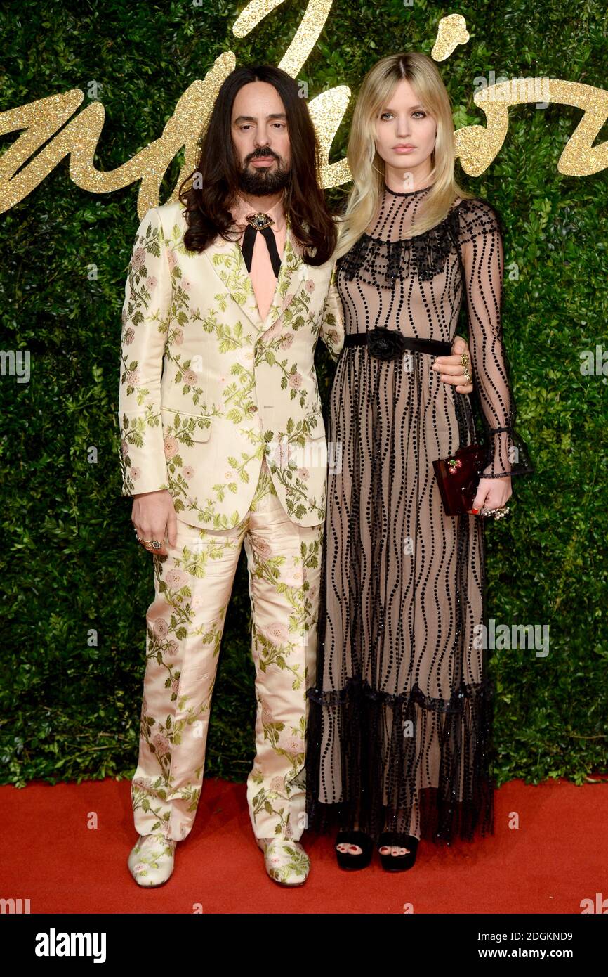 Alessandro Michele and Georgia May Jagger attending the British Fashion ...