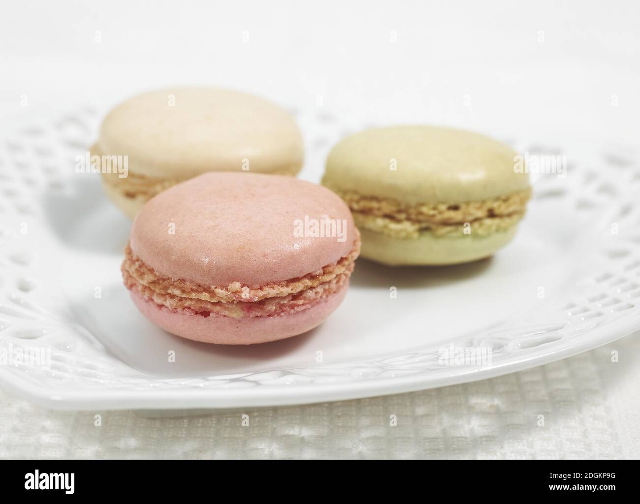 Plate with Macaroons Stock Photo - Alamy