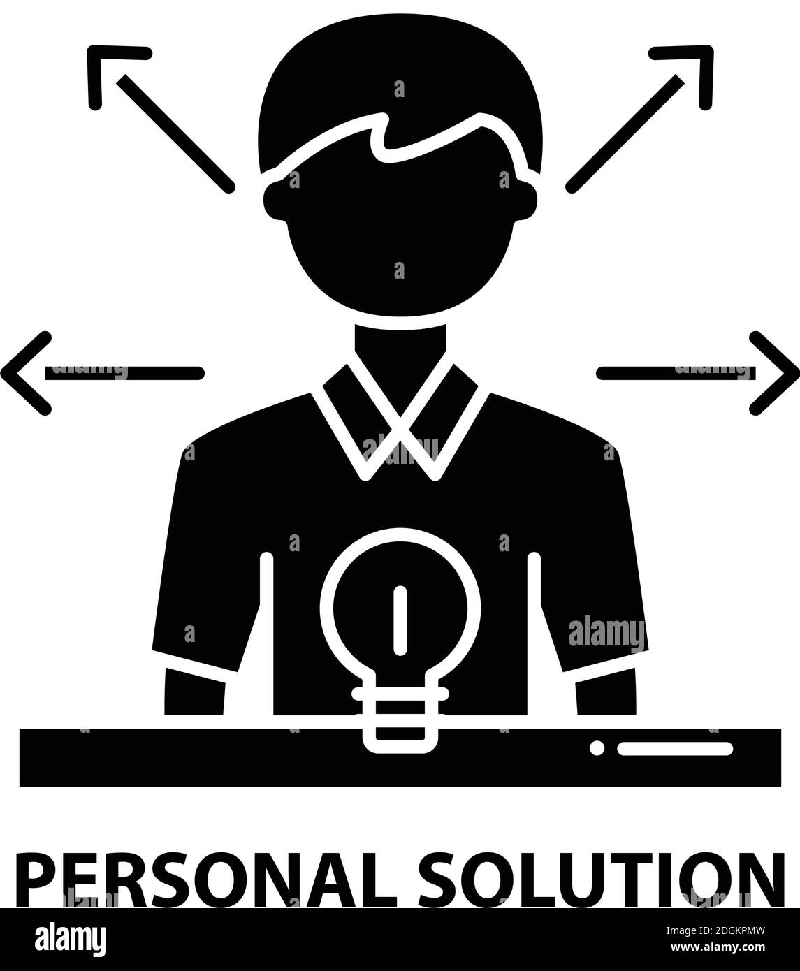Personal Solution Icon Black Vector Sign With Editable Strokes