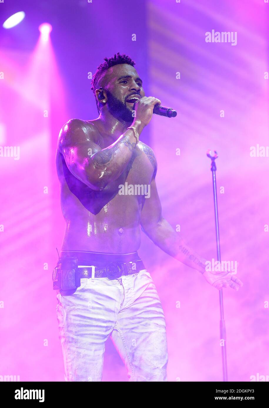 Jason Derulo performs on stage during the Capital FM Jingle Bell Ball ...