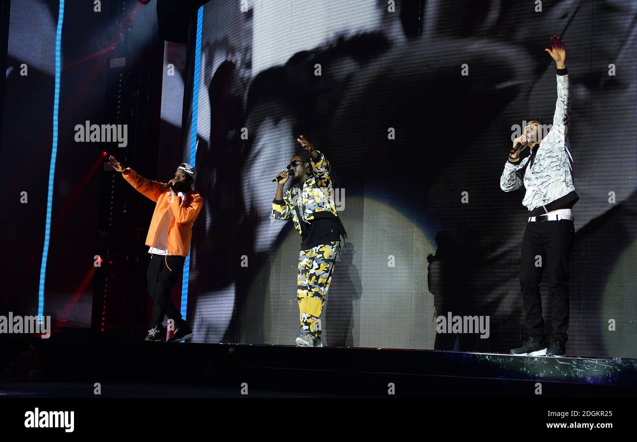Haile Rei, Louis Rei, Akelle Charles of WSTRN perform on stage during ...