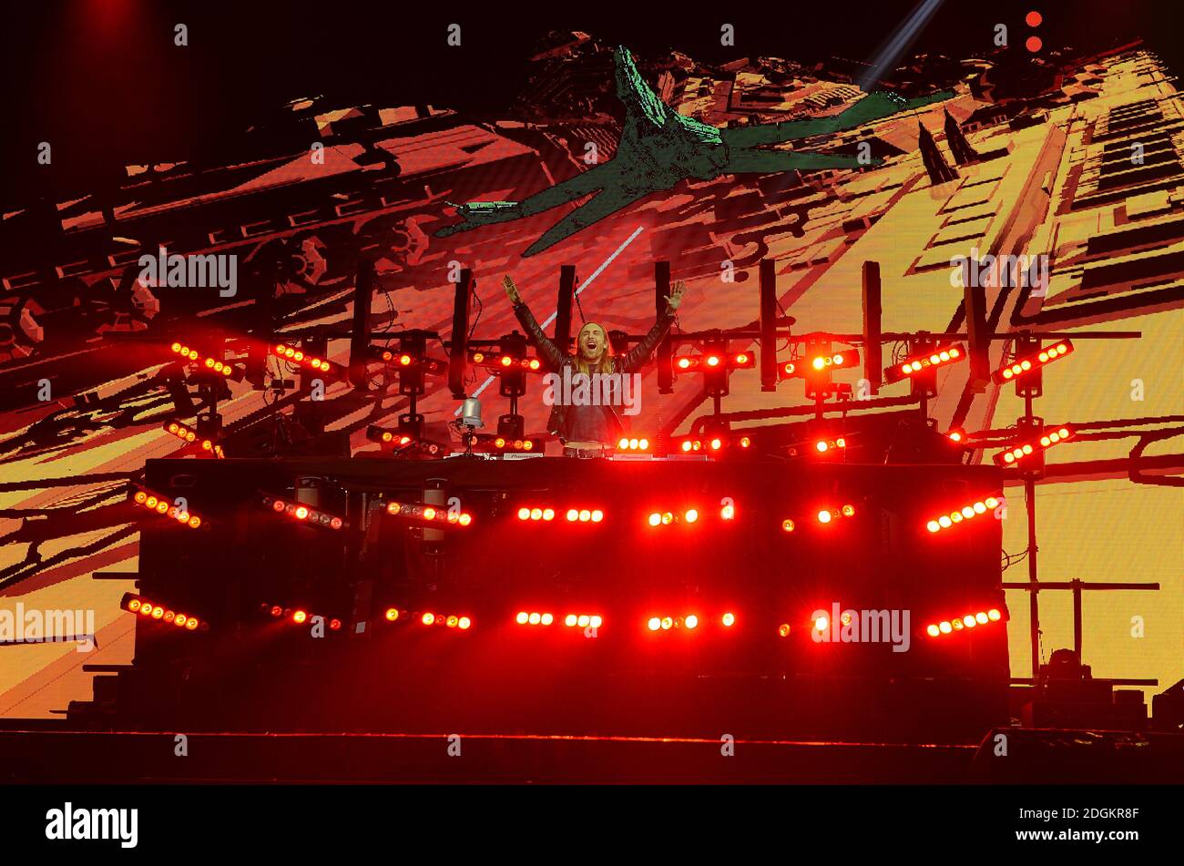 David Guetta performs on stage during the Capital FM Jingle Bell Ball ...