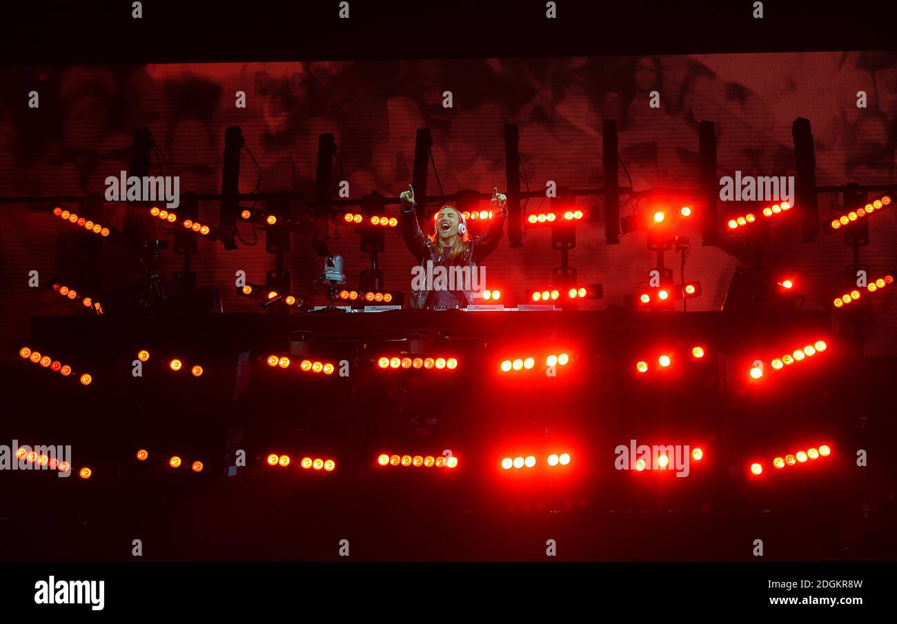 David Guetta performs on stage during the Capital FM Jingle Bell Ball ...