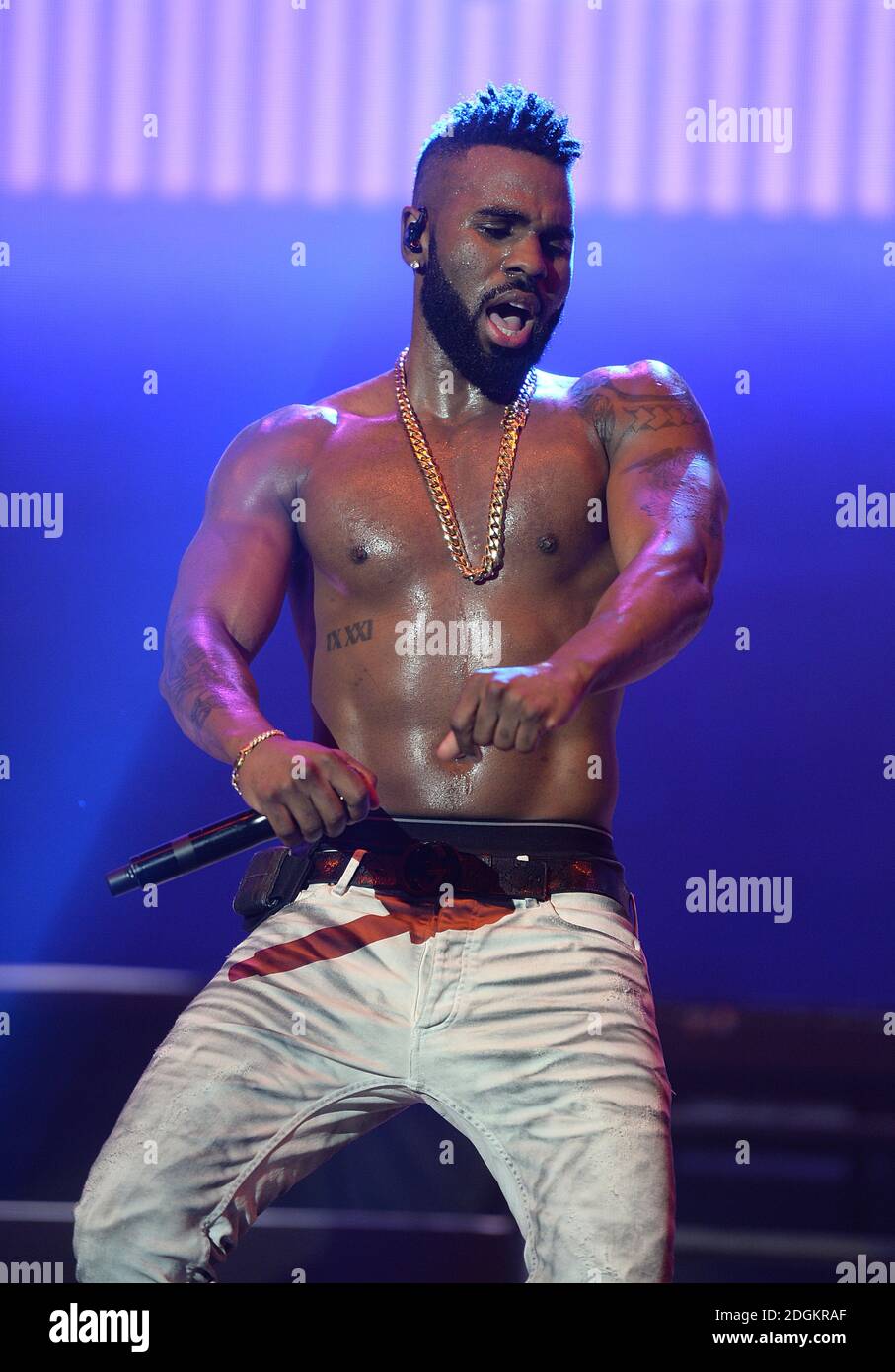 Jason Derulo performs on stage during the Capital FM Jingle Bell Ball ...