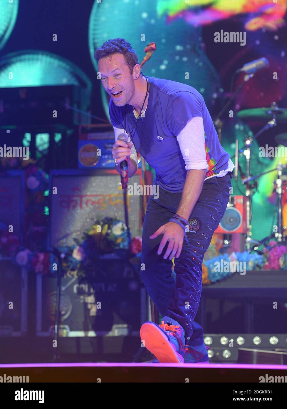 Chris Martin of Coldplay performs on stage during the Capital FM Jingle ...