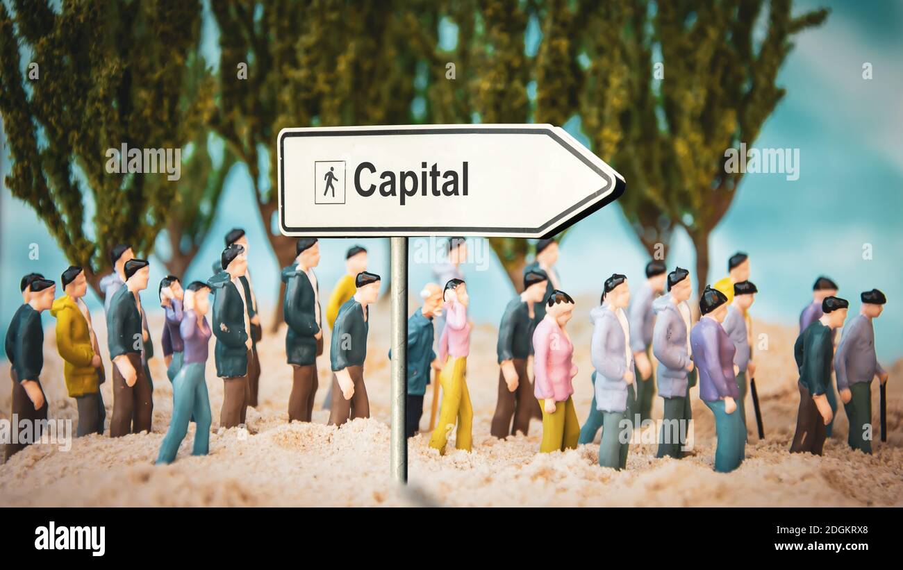 Street Sign to Capital Stock Photo - Alamy