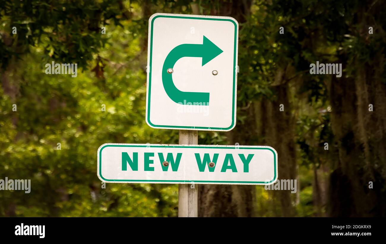 Street Sign New Way Stock Photo - Alamy