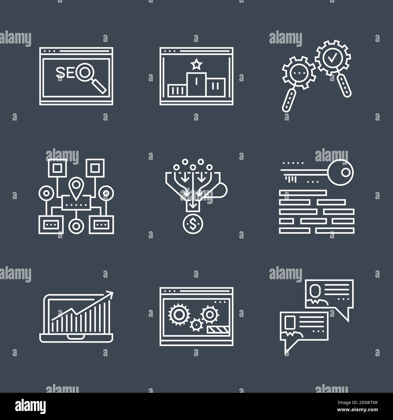 SEO line icons set Stock Vector Image & Art - Alamy