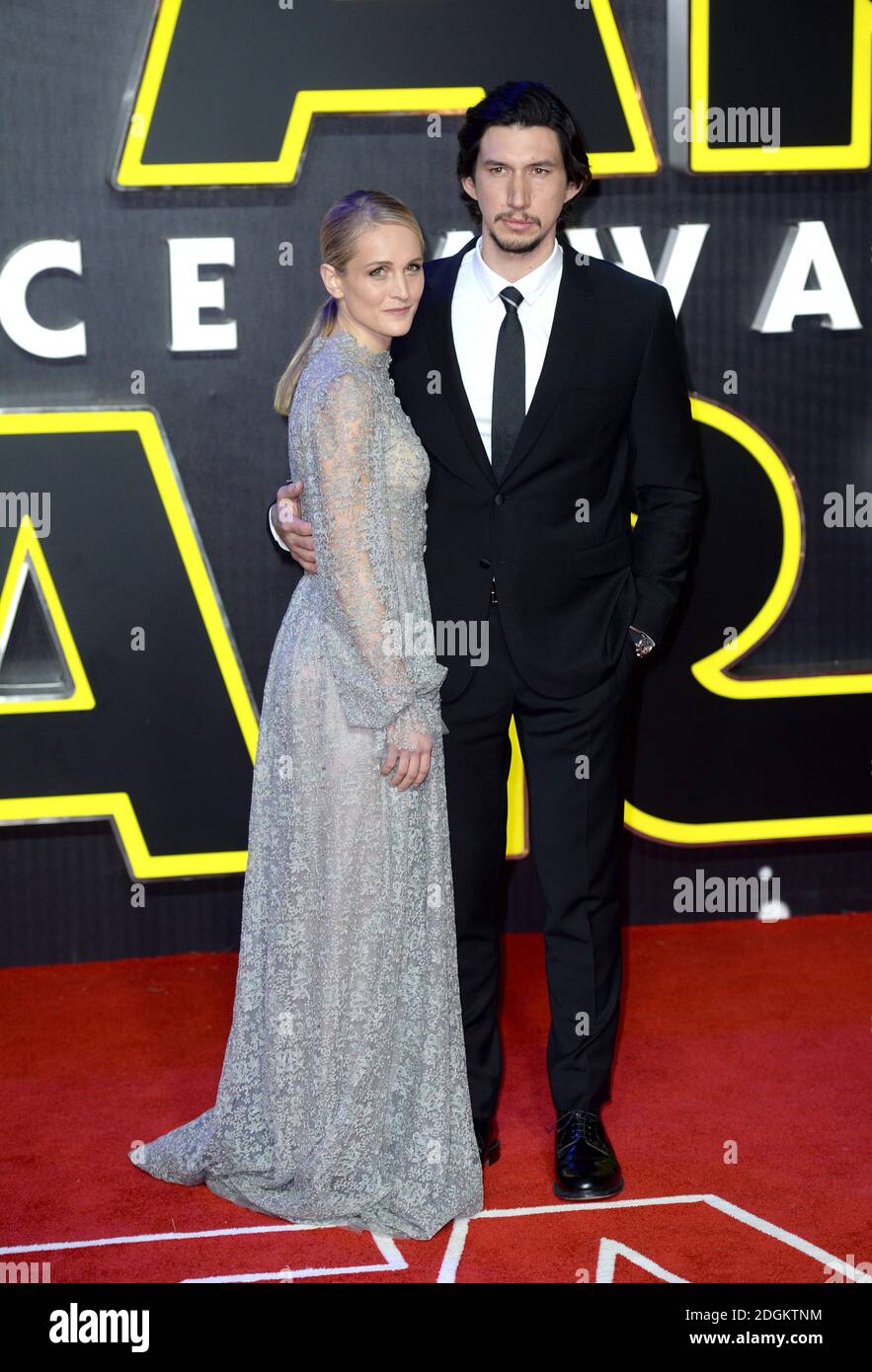 Adam Driver and wife Joanne Tucker arriving for the Star Wars: The ...