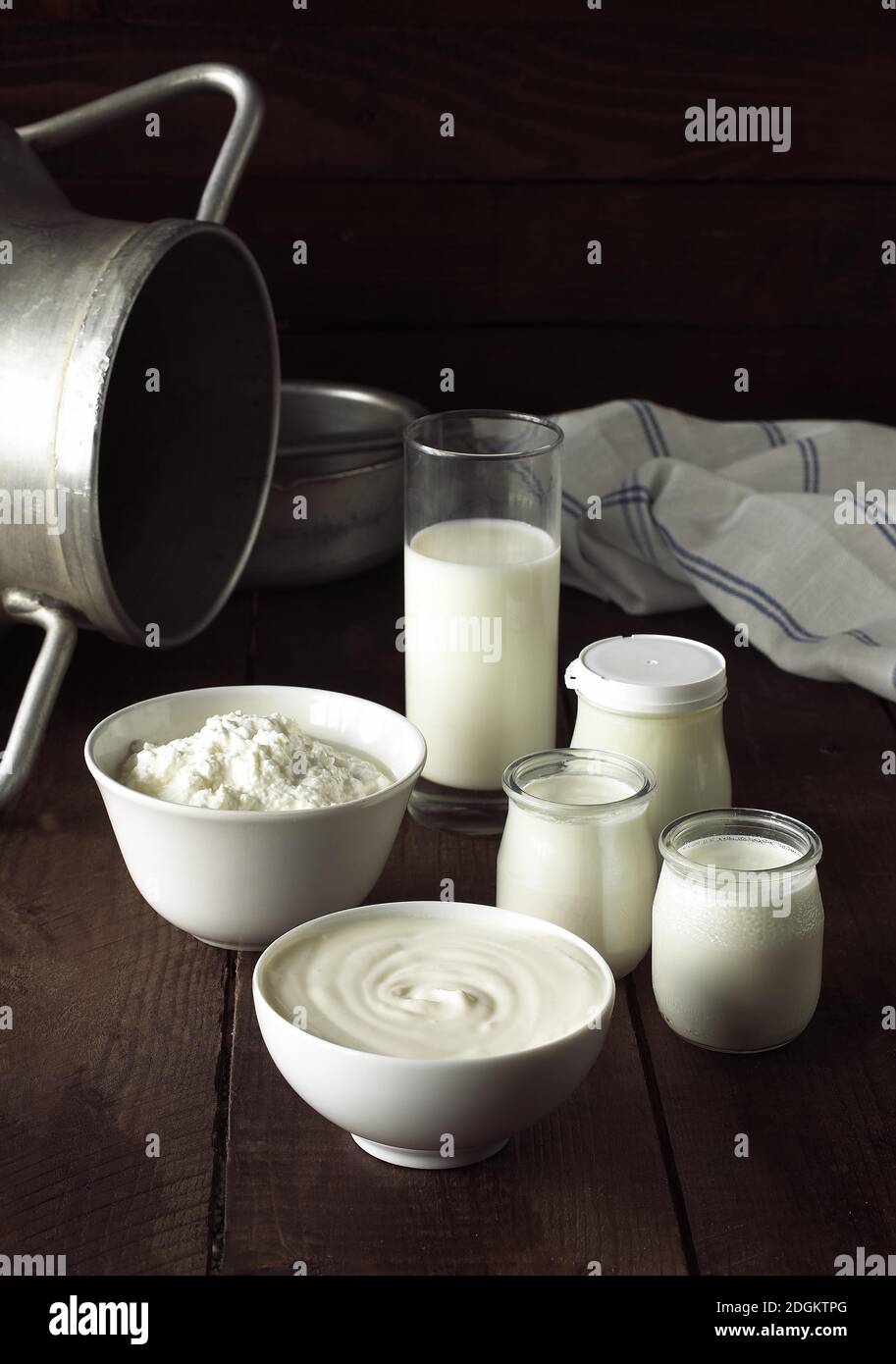 Milk Based Products, Milk, Double cream, Yoghurt, Soft cheese Stock ...