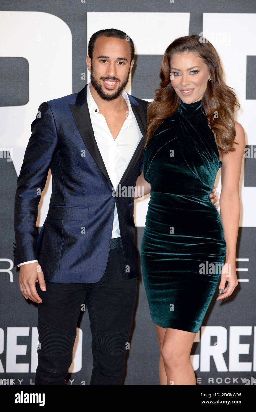 Andros Townsend and Hazel O'Sullivan attending the European premiere of ...