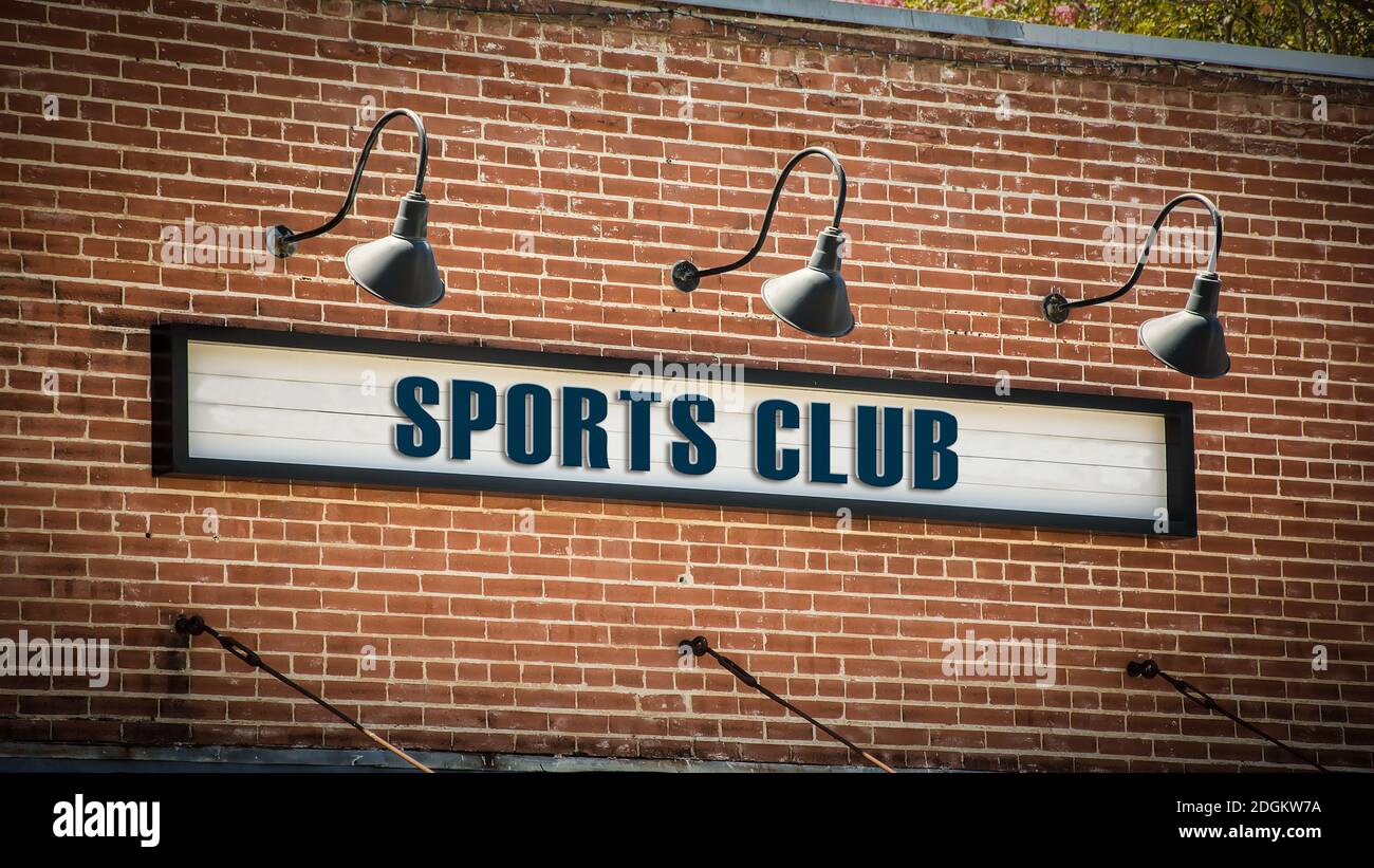 Street Sign Sports Club Stock Photo - Alamy