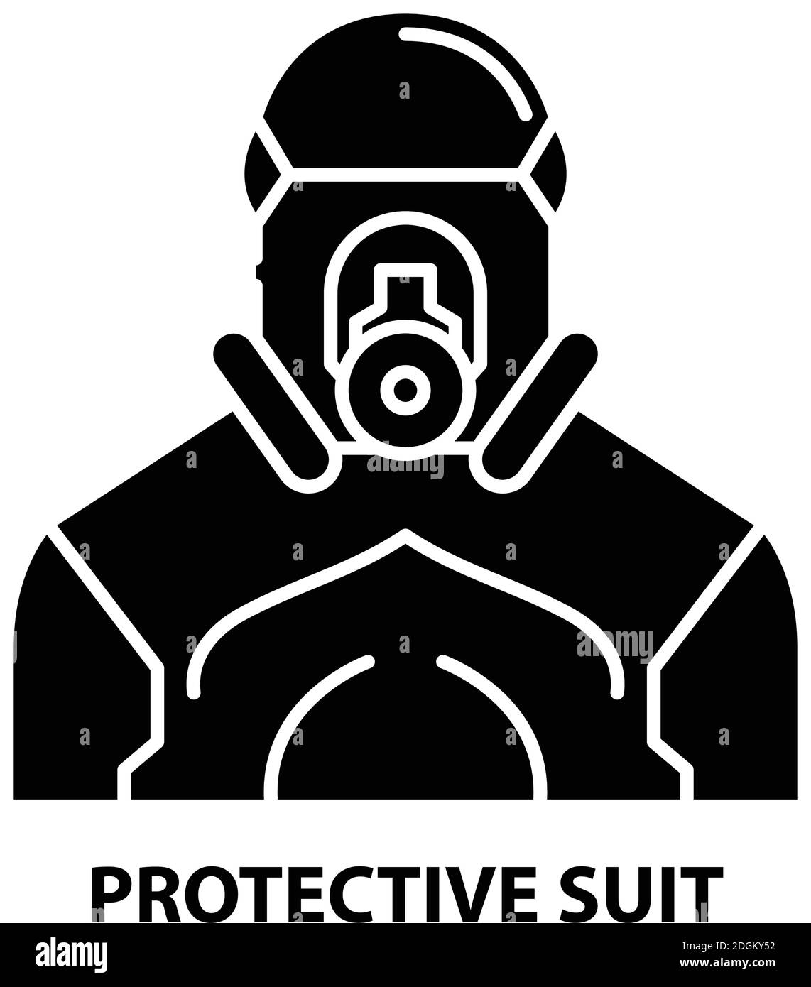 protective suit icon, black vector sign with editable strokes, concept ...