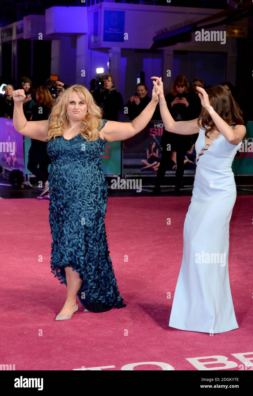 Alison Brie and Rebel Wilson (left) arriving for the European Premiere ...
