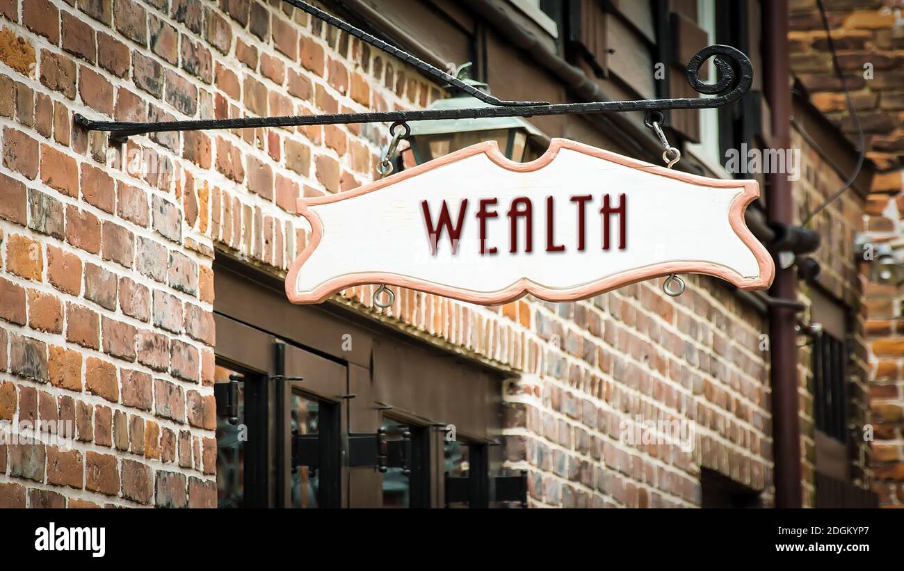 Street Sign to Wealth Stock Photo - Alamy