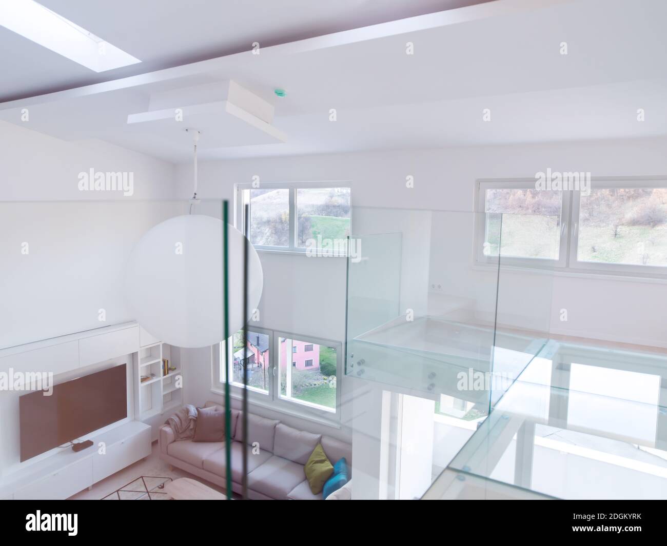 Interior of a two level apartment Stock Photo - Alamy