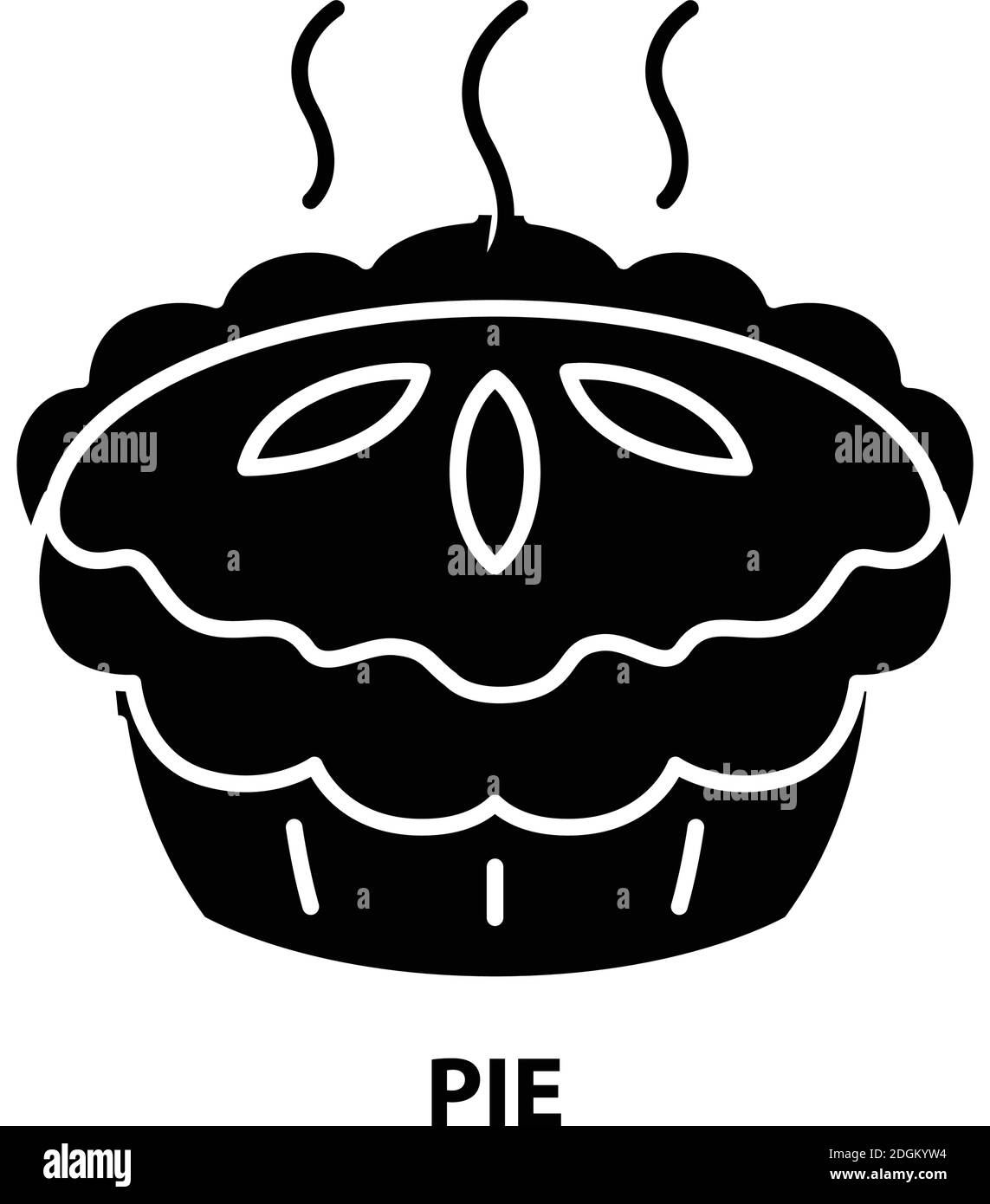 pie icon, black vector sign with editable strokes, concept illustration ...