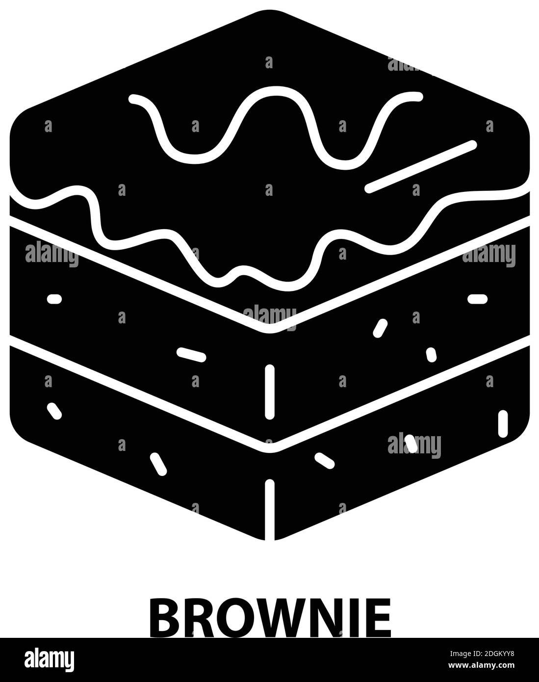brownie icon, black vector sign with editable strokes, concept ...