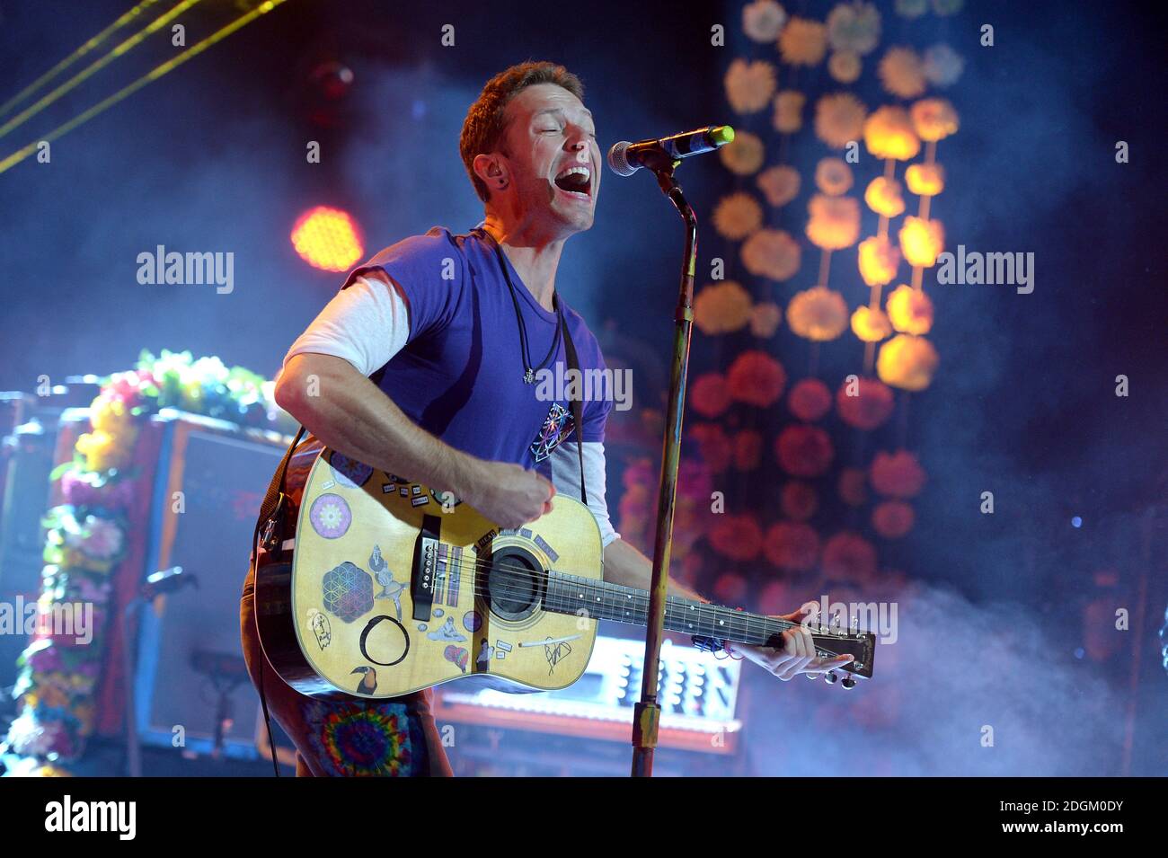 Chris Martin of Coldplay performs on stage during the NME Awards 2016 ...